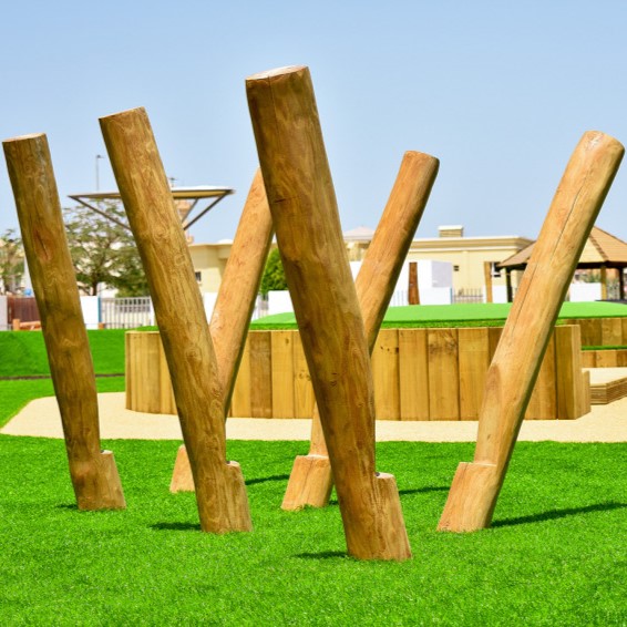 Angled Stepping Course Section | Robinia Timber Play | Caloo UK Ltd