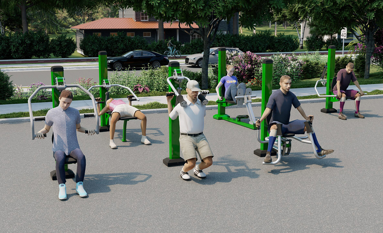 Full Body Community Hydraulic Bundle 2 | Hydraulic Outdoor Gym Units ...